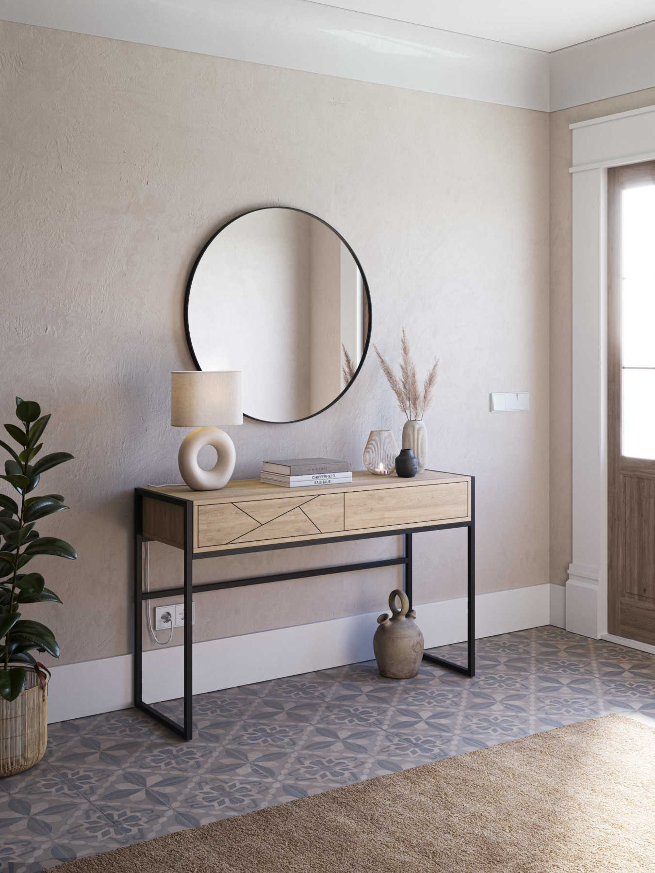 MILENA Console avec 2 Tiroirs - Dansmamaison